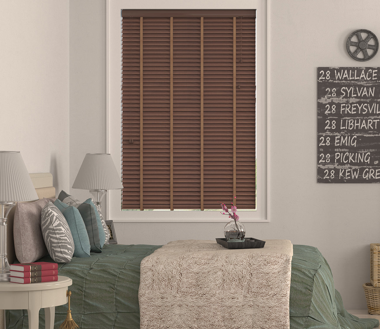 Wood Venetian Blinds Brown 50mm