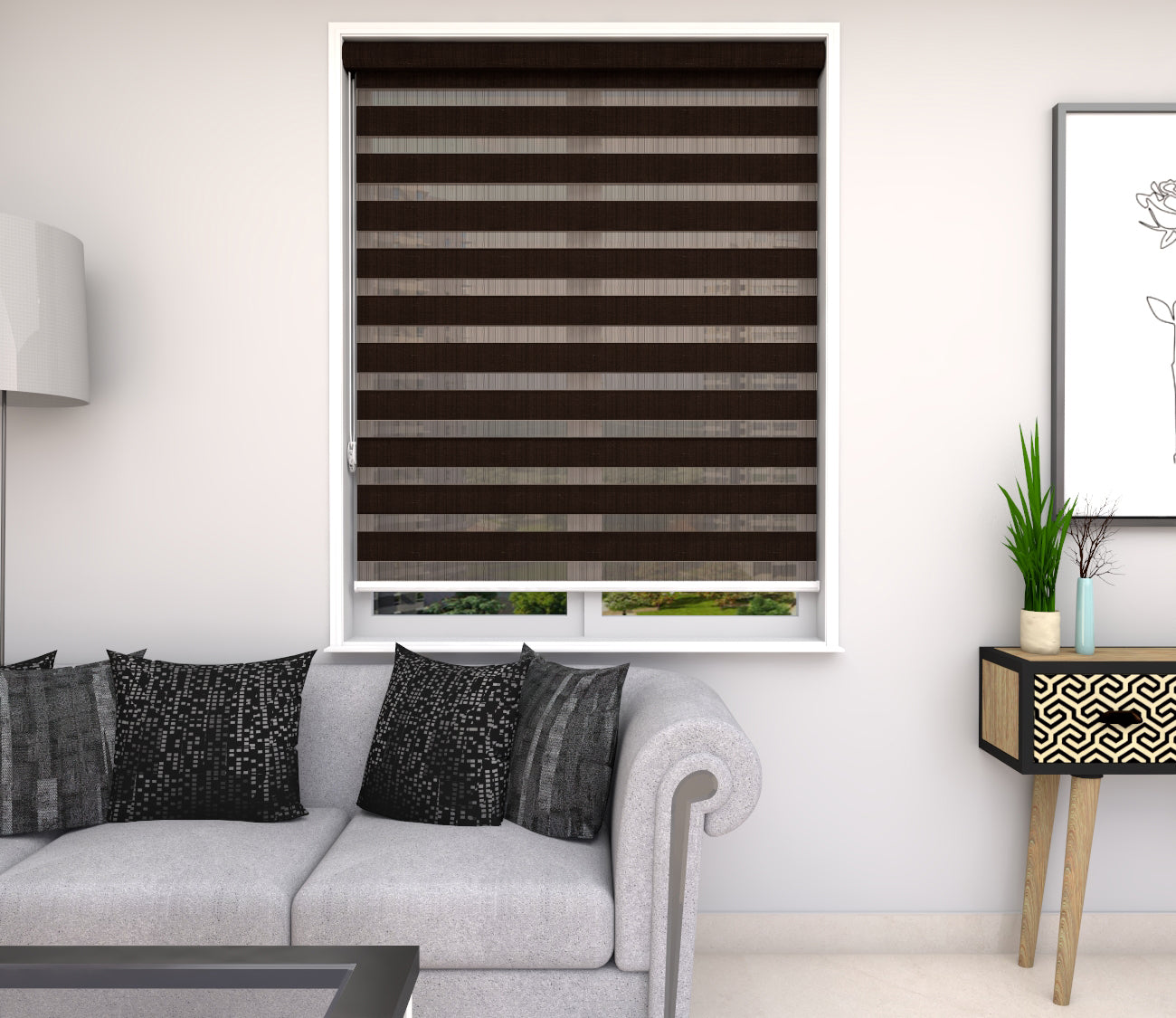 Zebra Blinds - Bentely Chocolate